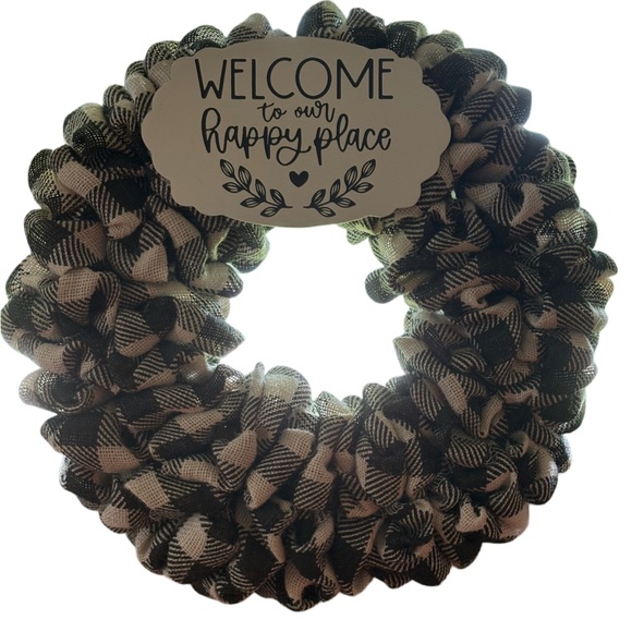 Wall Decor | Farmhouse Buffalo Plaid Jute Wreath | Poshmark